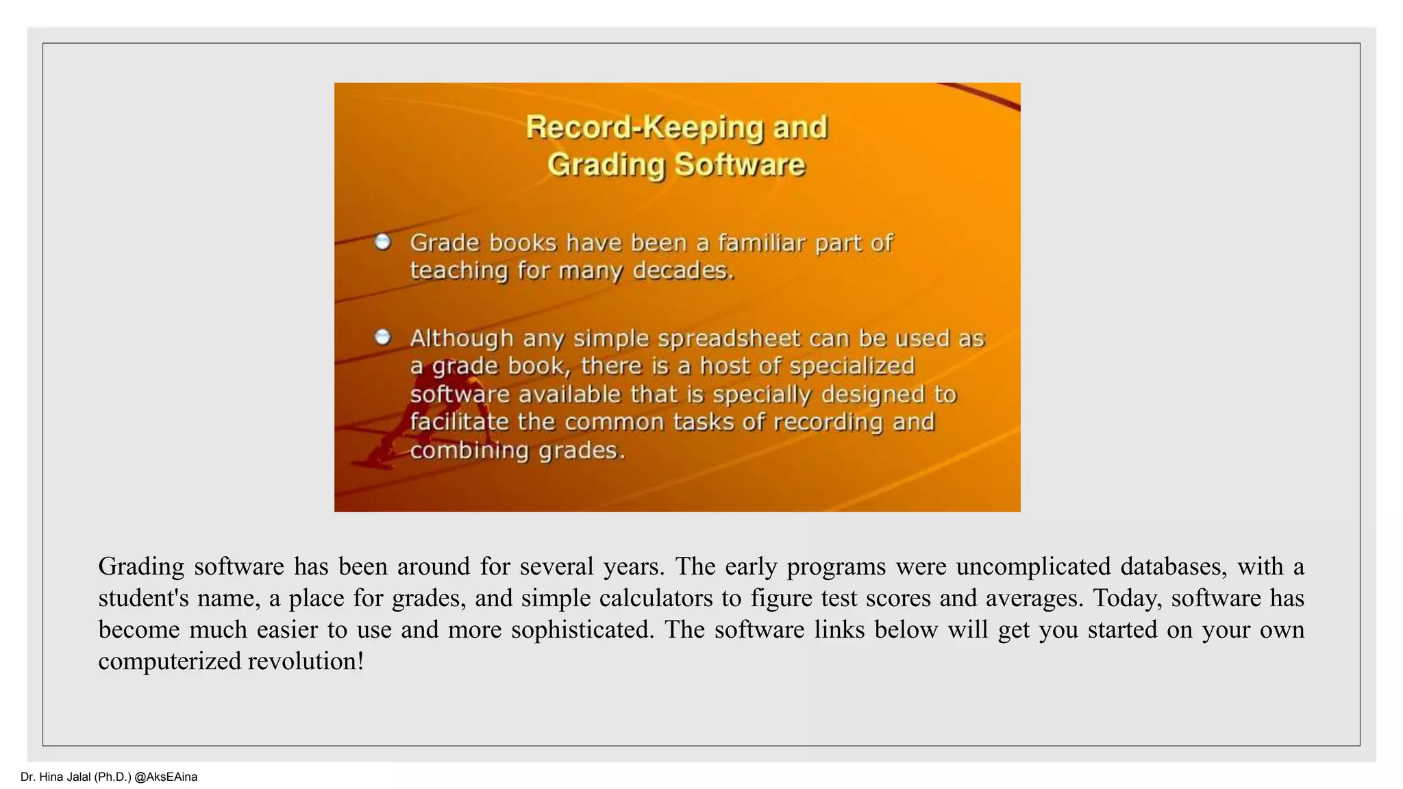 Grading and Record keeping software | PPT