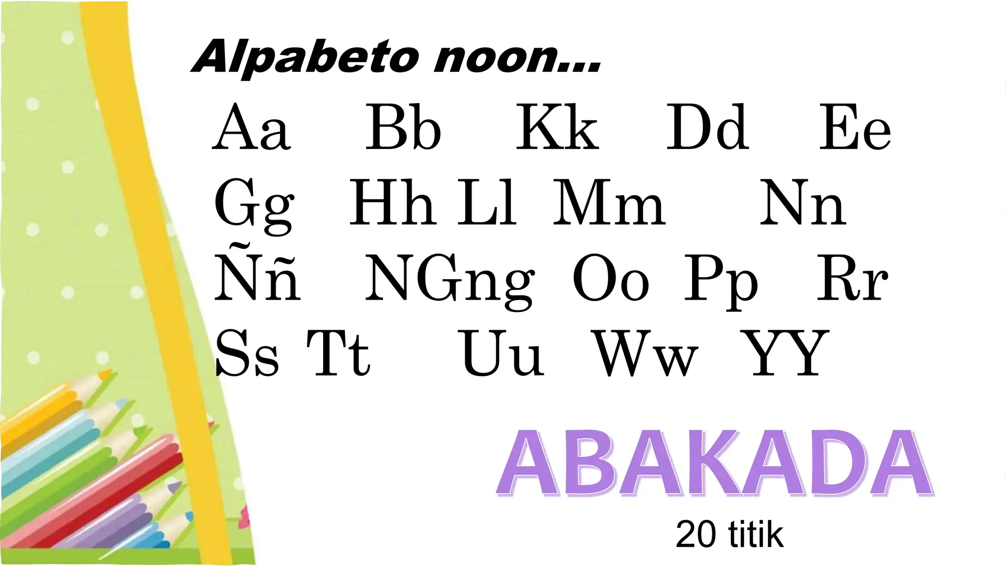 Ang mga hiram na Letra - ABAKADA Grade 1 | PPTX