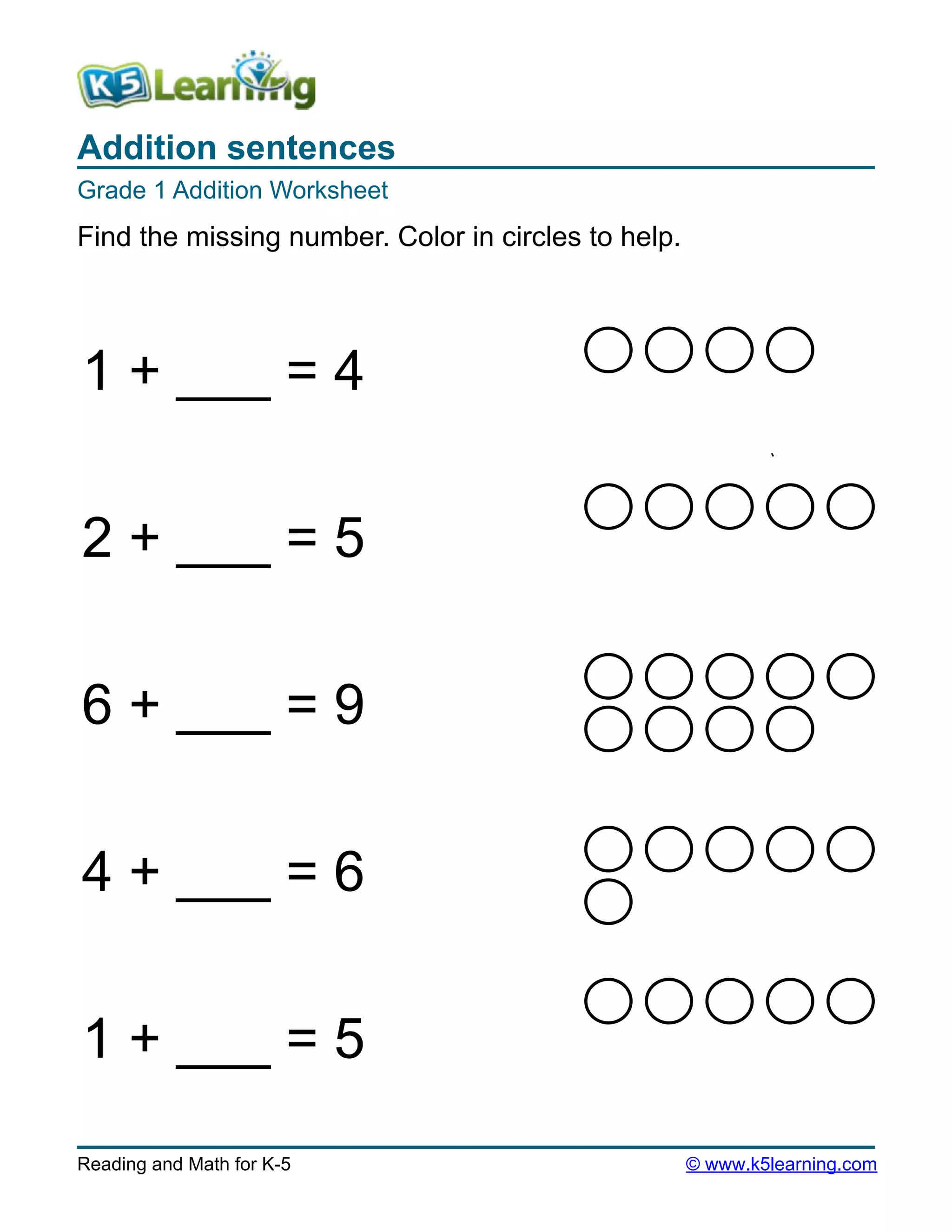 Grade 1-addition-sentences-a | PDF