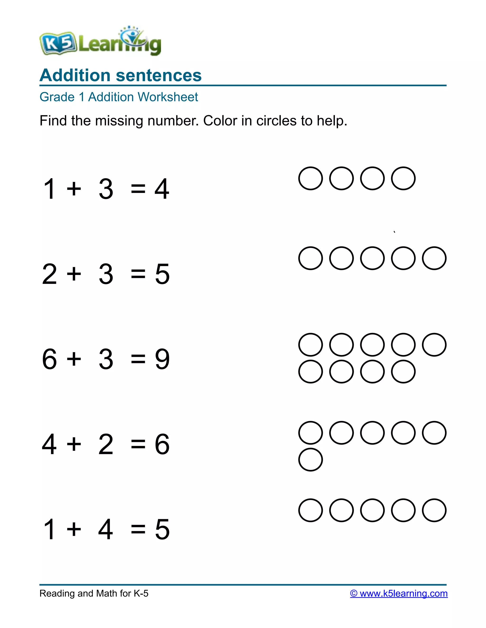Grade 1-addition-sentences-a | PDF