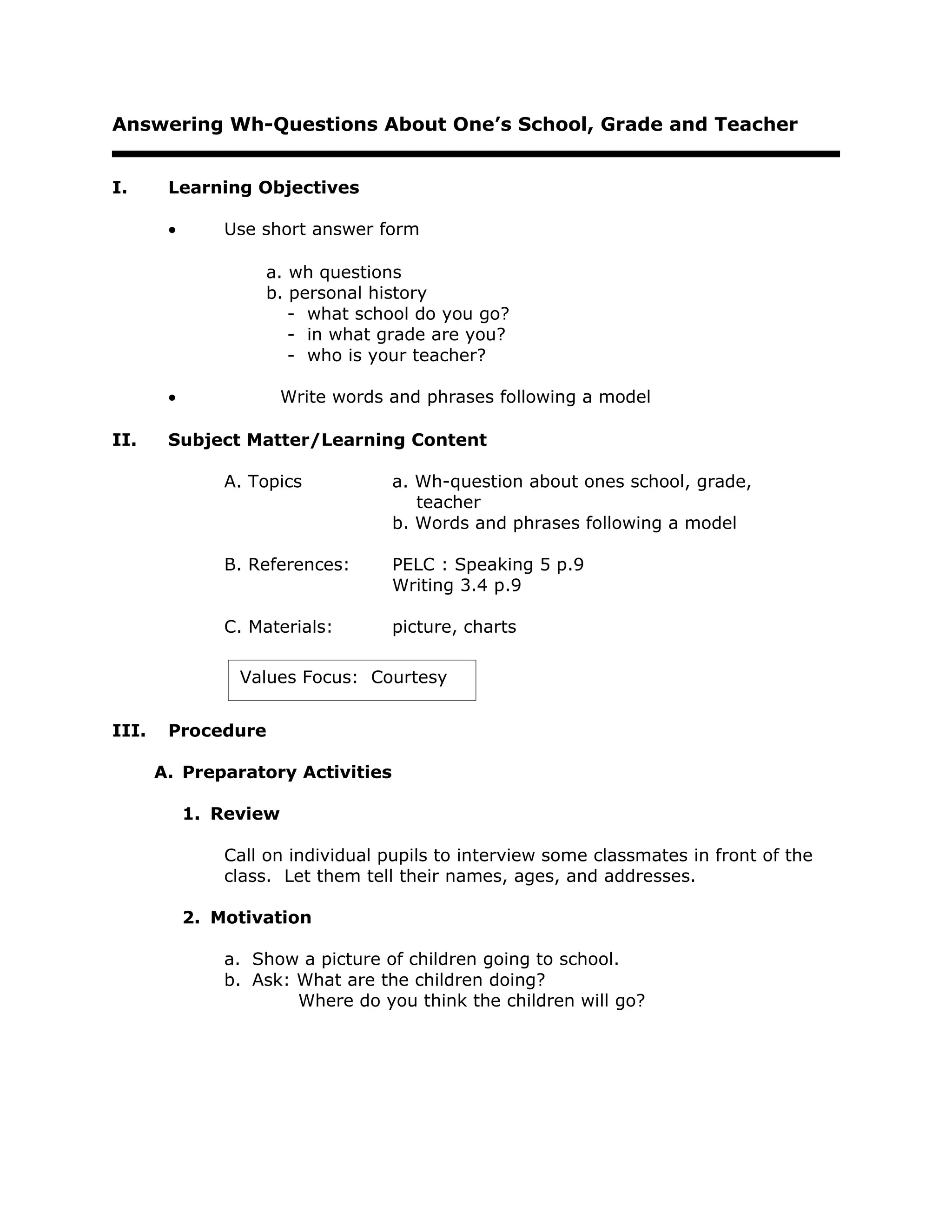 Grade 1-english-answering-wh-questions-about-ones-school-grade-and ...