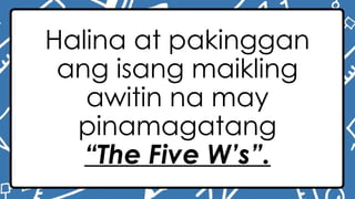 GRADE 1 Q1 WK 1 LANGUAGE: TALK ABOUT ONE'S PERSONAL EXPERIENCES | PPTX