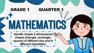 GRADE-1-MATHEMATICS-WEEK-1.powerpoint ppt | PPTX