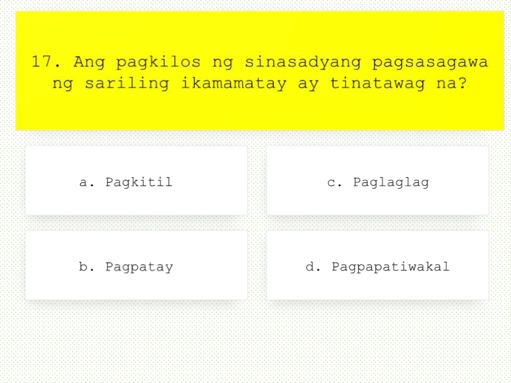 ESP 10 Assessment----------------------- | PPT