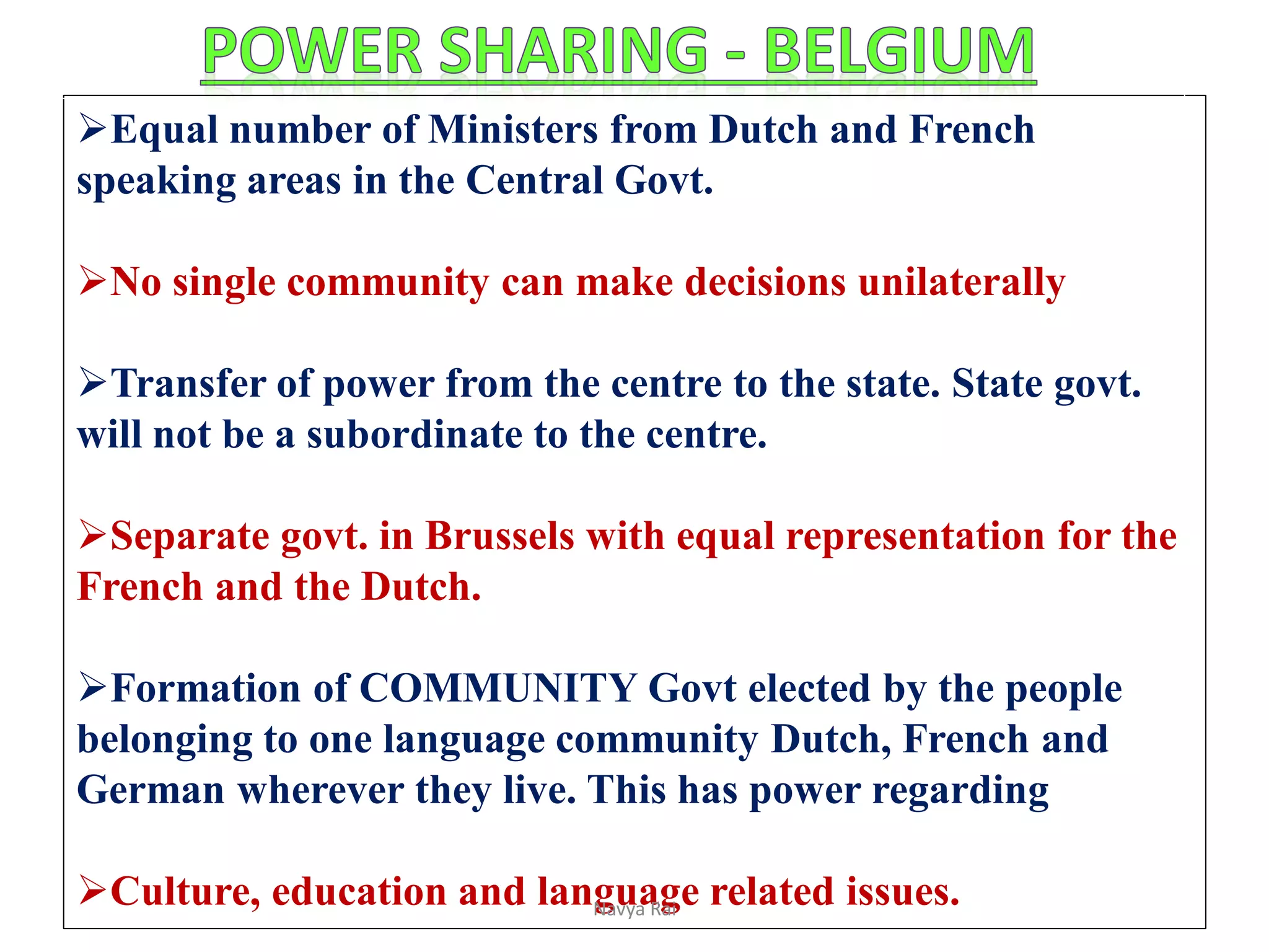 Grade 10 Social Science - Political Science- ch- 1 -Power Sharing | PDF