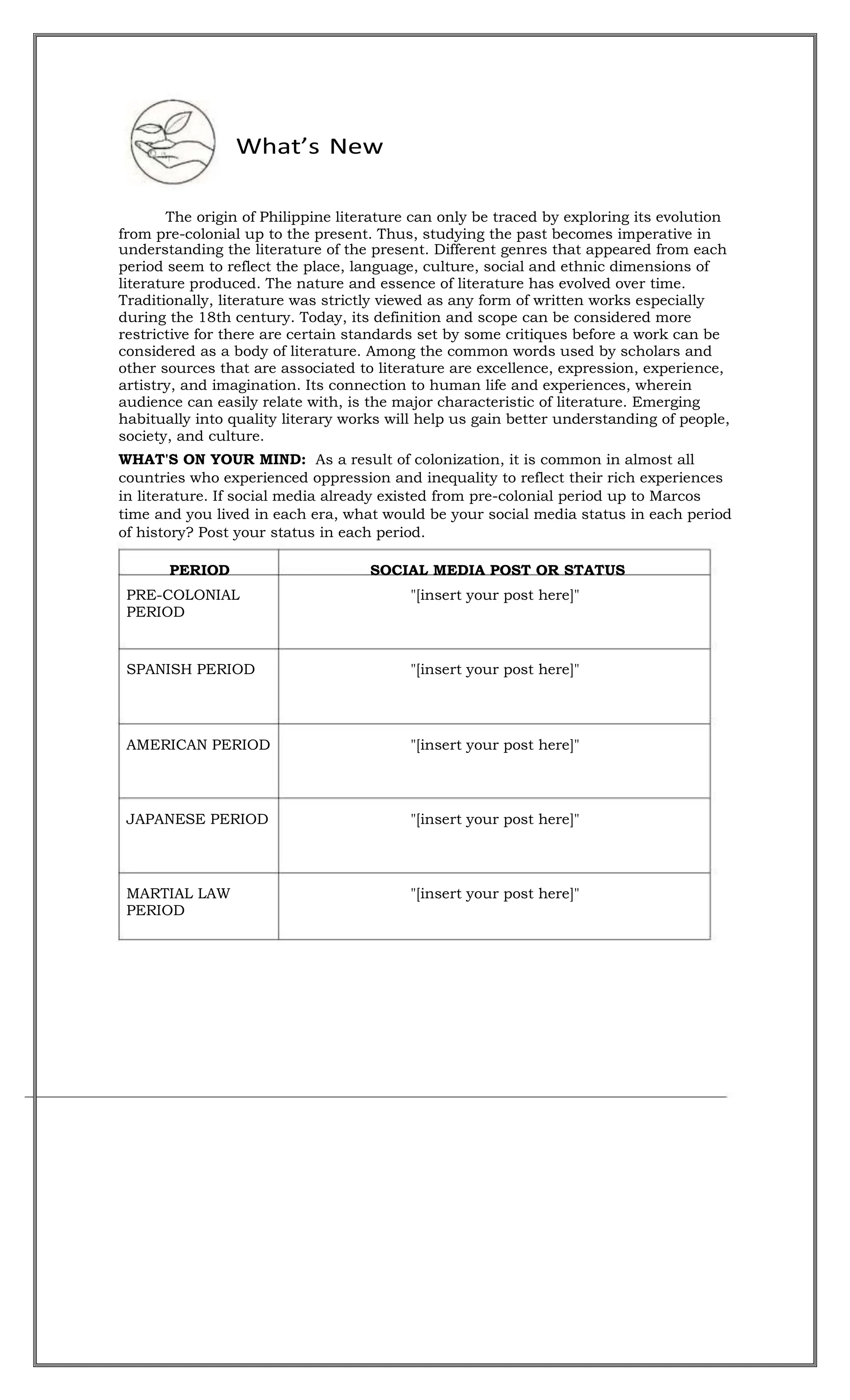 Introduction of the Philippine Literature | DOCX