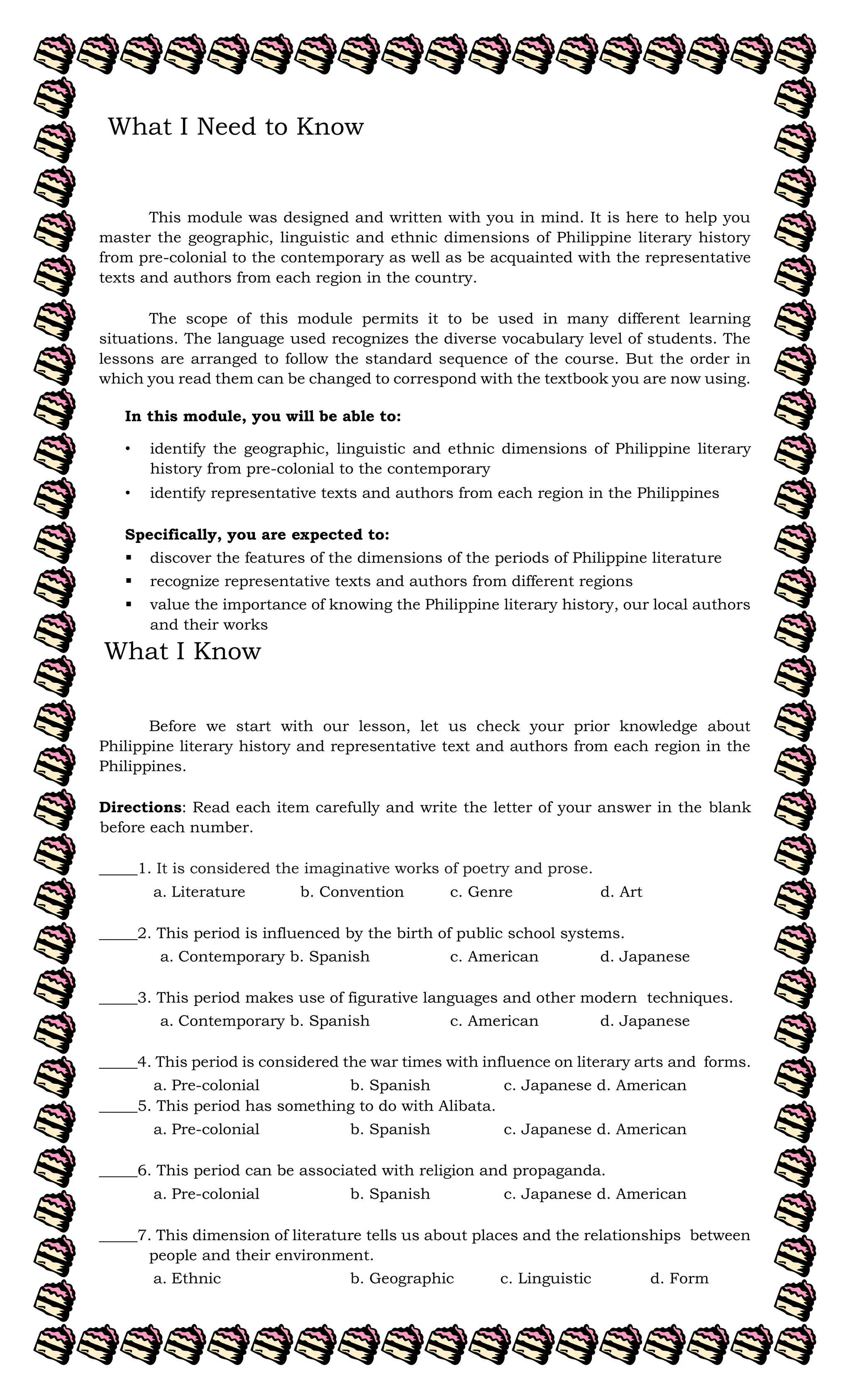 Dimensions of Philippine Literary History and Representative Texts and ...