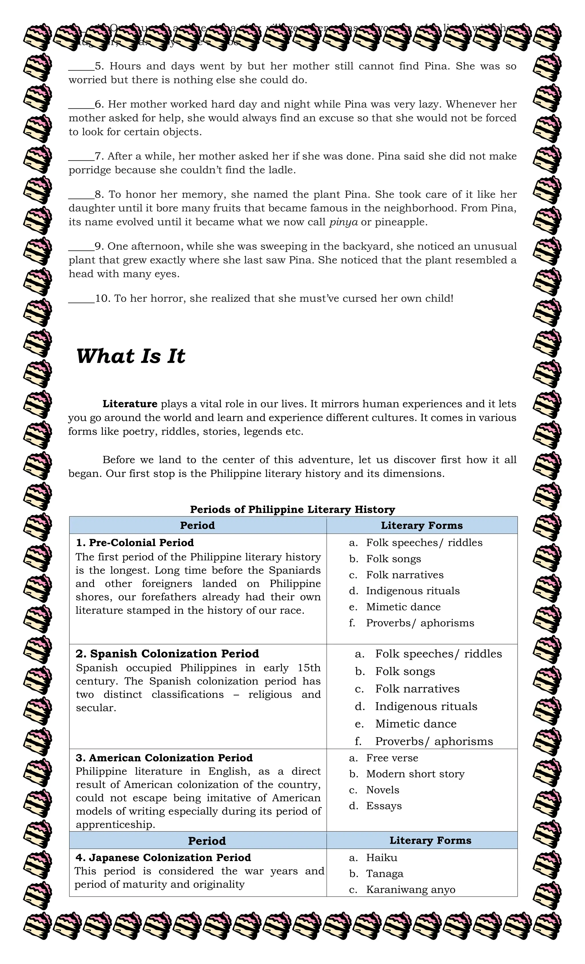Dimensions of Philippine Literary History and Representative Texts and ...