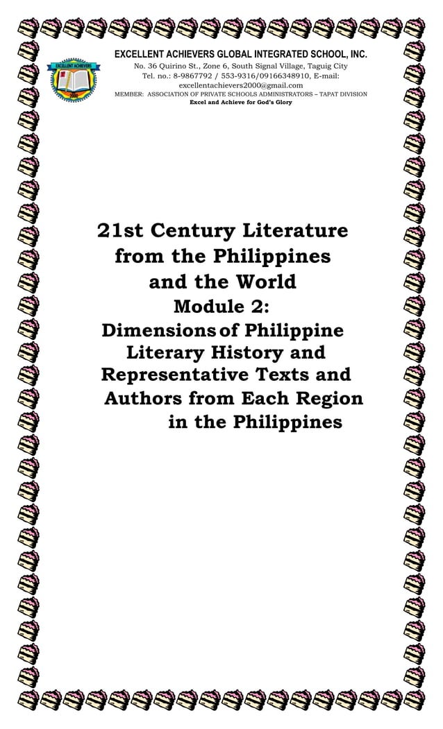 Dimensions of Philippine Literary History and Representative Texts and ...