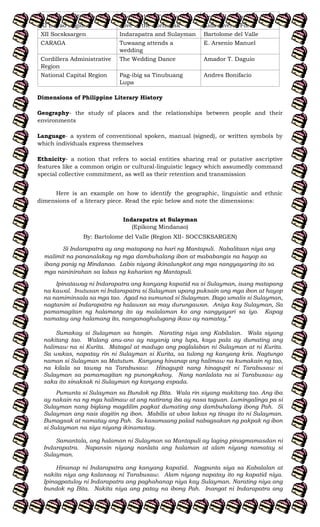 Dimensions of Philippine Literary History and Representative Texts and ...