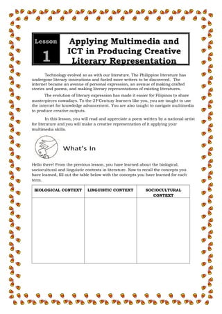 Applying Multimedia and ICT | DOCX