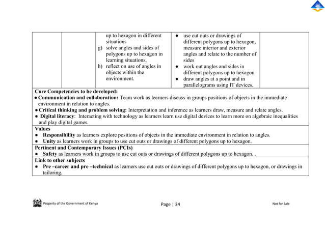GRADE SEVEN MATHEMATICS CURRICULUM DESIGN FOR JUNIOR SCHOOL | PPT