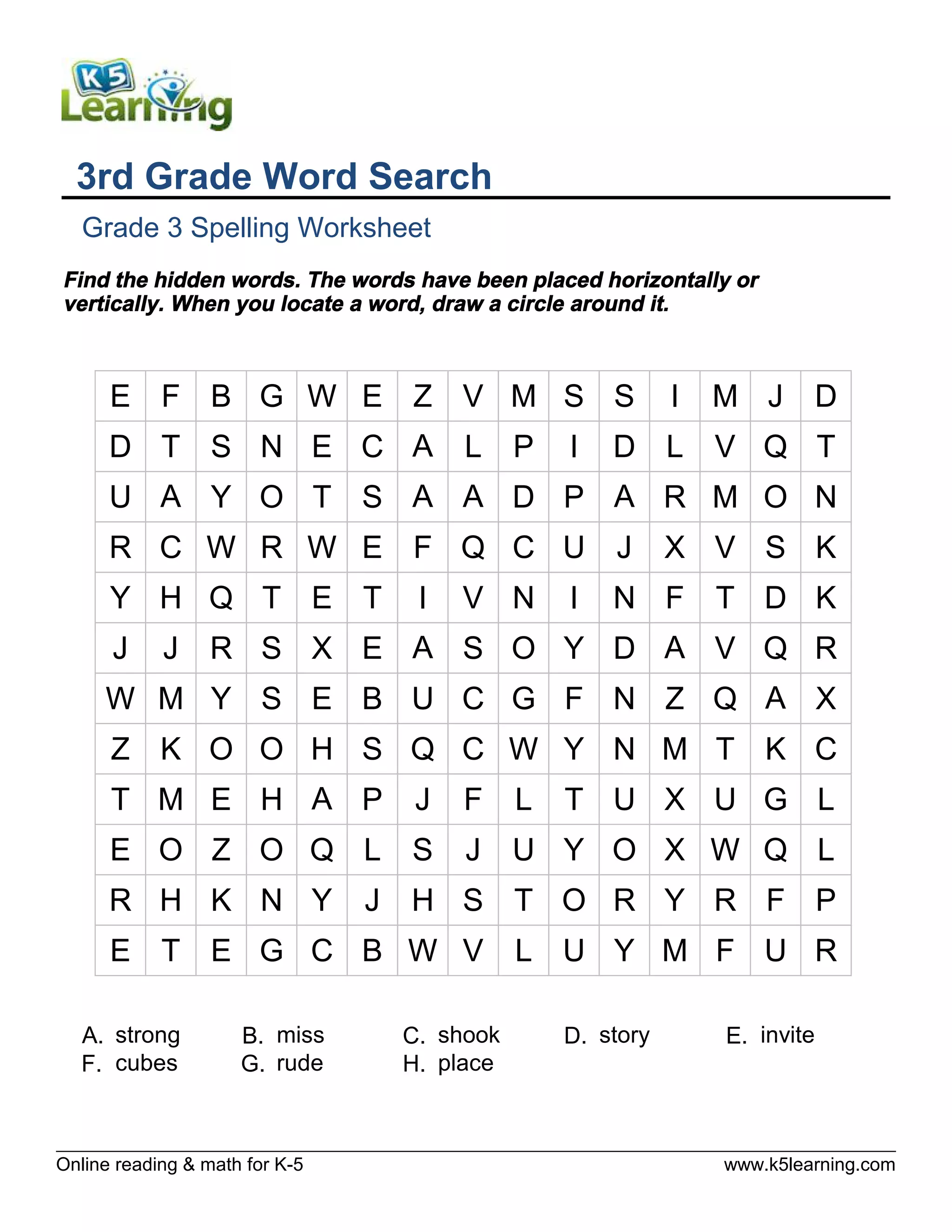 Grade 3-word-search-2 | PDF