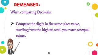 Grade-4-comparing and ordering of decimals | PPTX