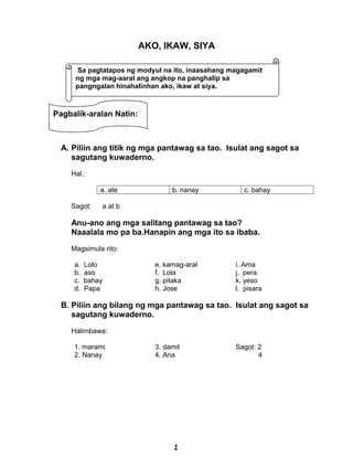 Grade 4-filipino-ako-ikaw-siya | DOC