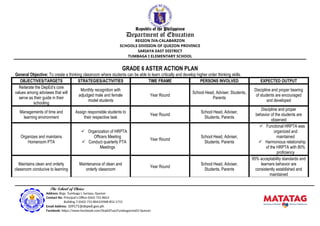 Action Plan Grade 6 level Education 7779 | DOCX