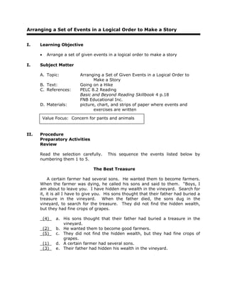 Grade 6-english-reading-arranging-a-set-of-events-in-a-logical-order-to ...