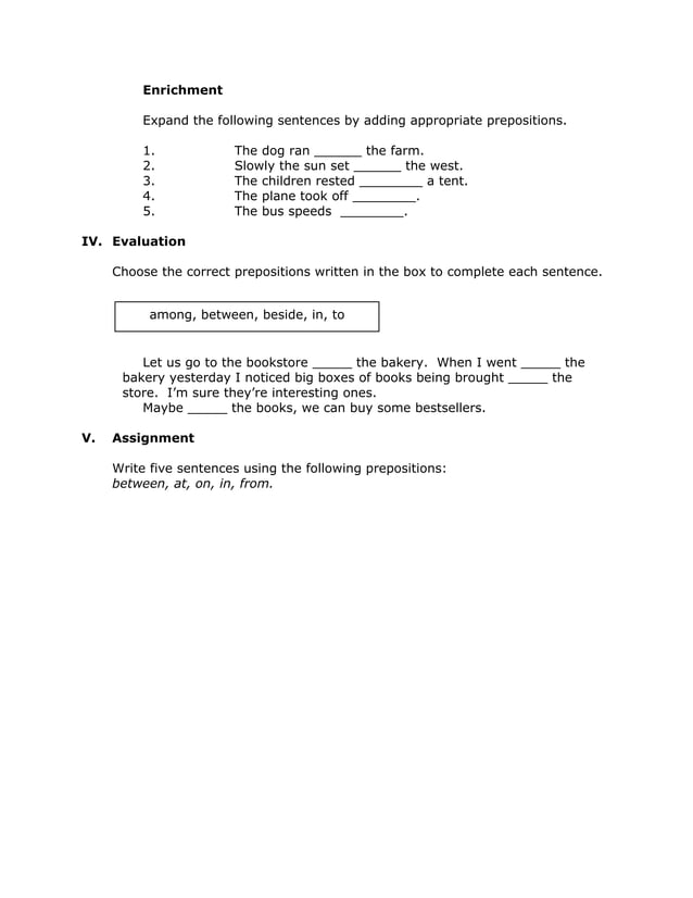 Grade 6-english-speaking-using-prepositions-in-sentences | DOC