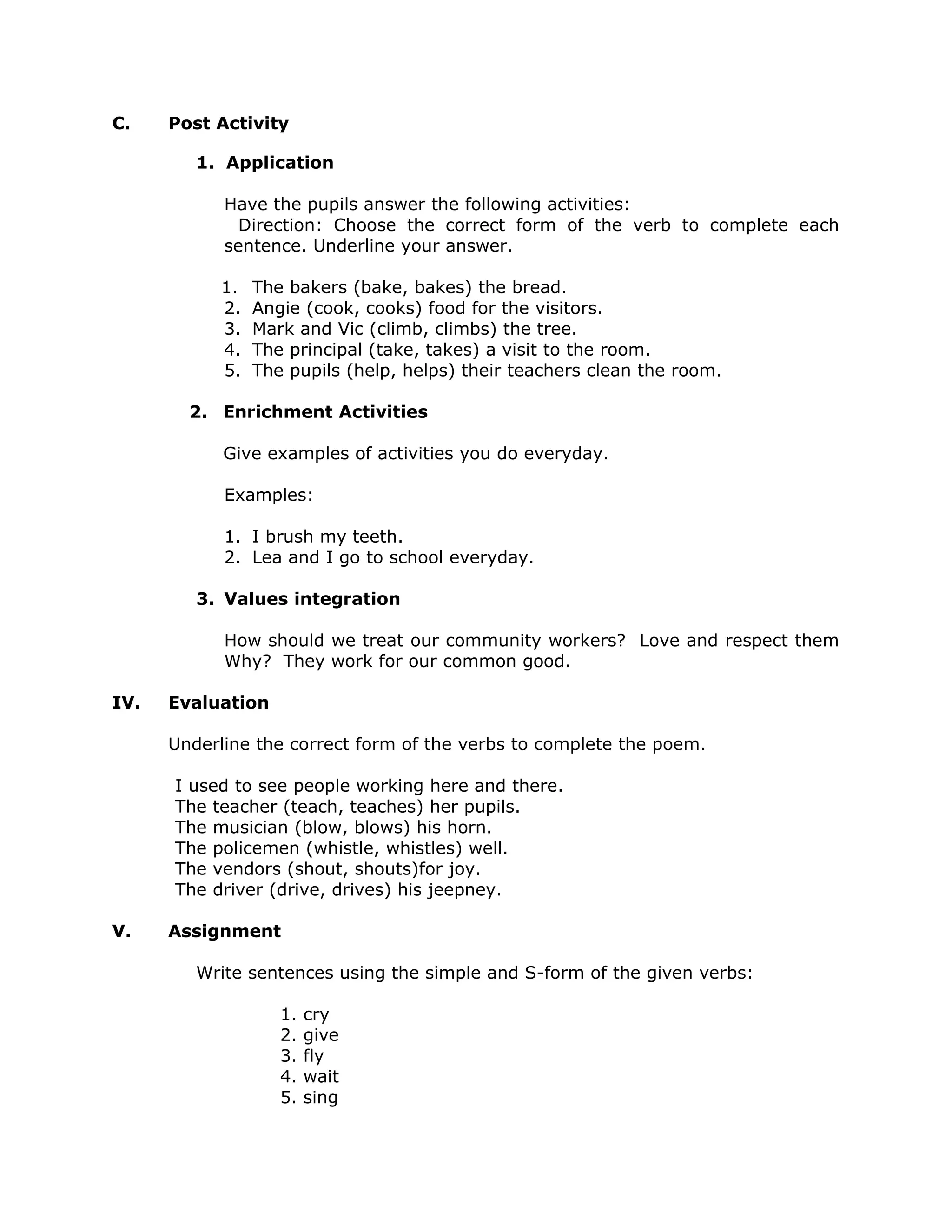 Grade 6-english-speaking-using-the-present-form-of-verbs | DOC