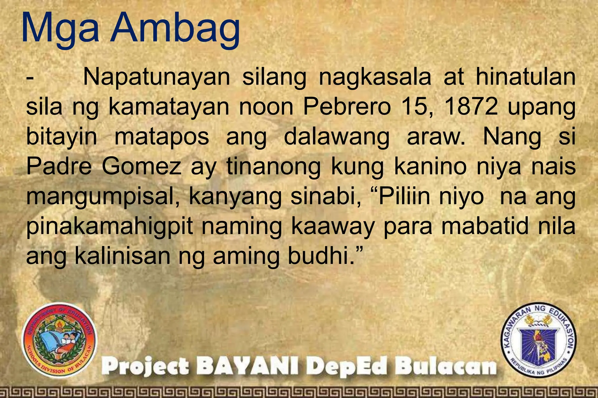 Mga bayani ng Bulacan ating pahalagahann | PPT