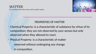 PRESENTATION ABOUT CHANGES OF MATTER GRADE 7 | PPTX