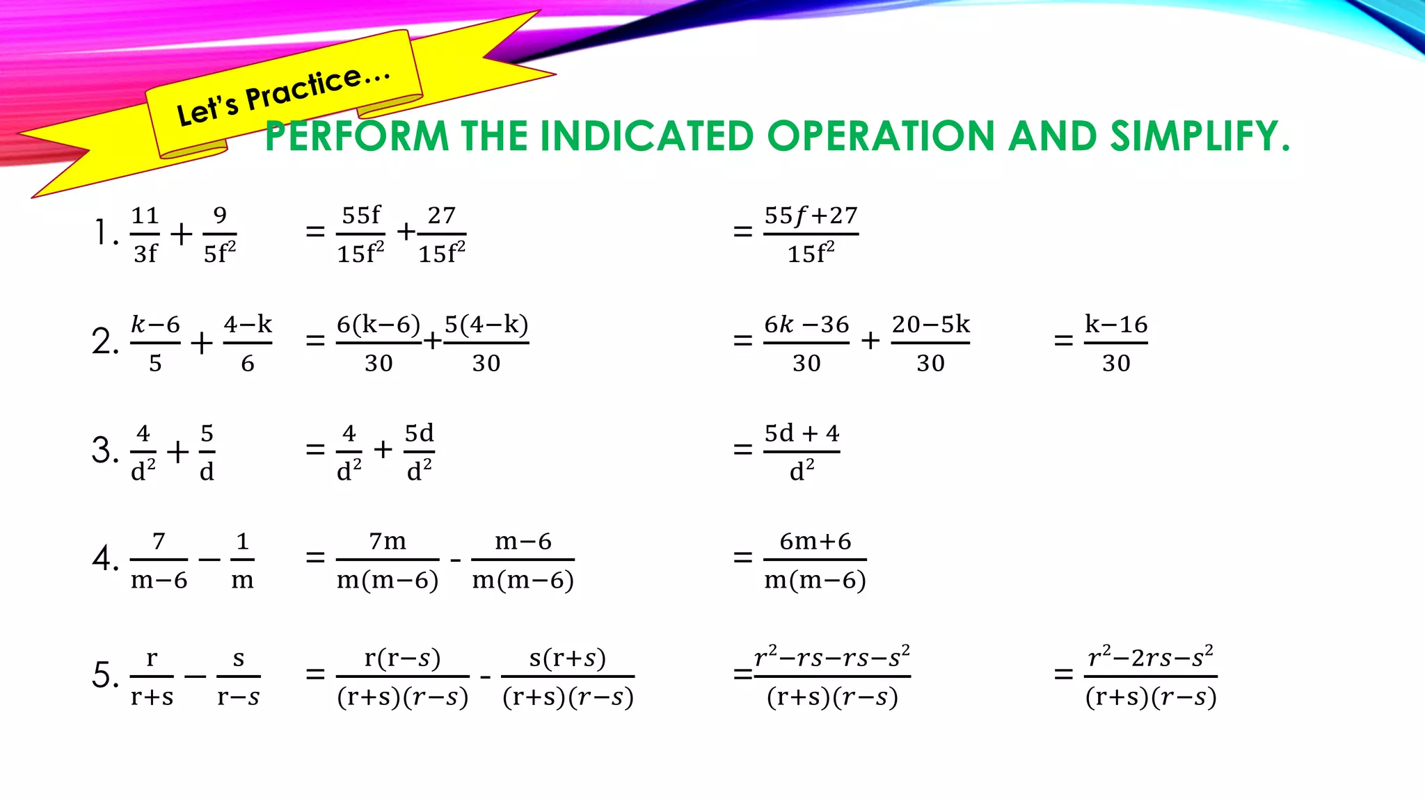 Grade 8-addition-and-subtraction-of-rational-expression | PDF