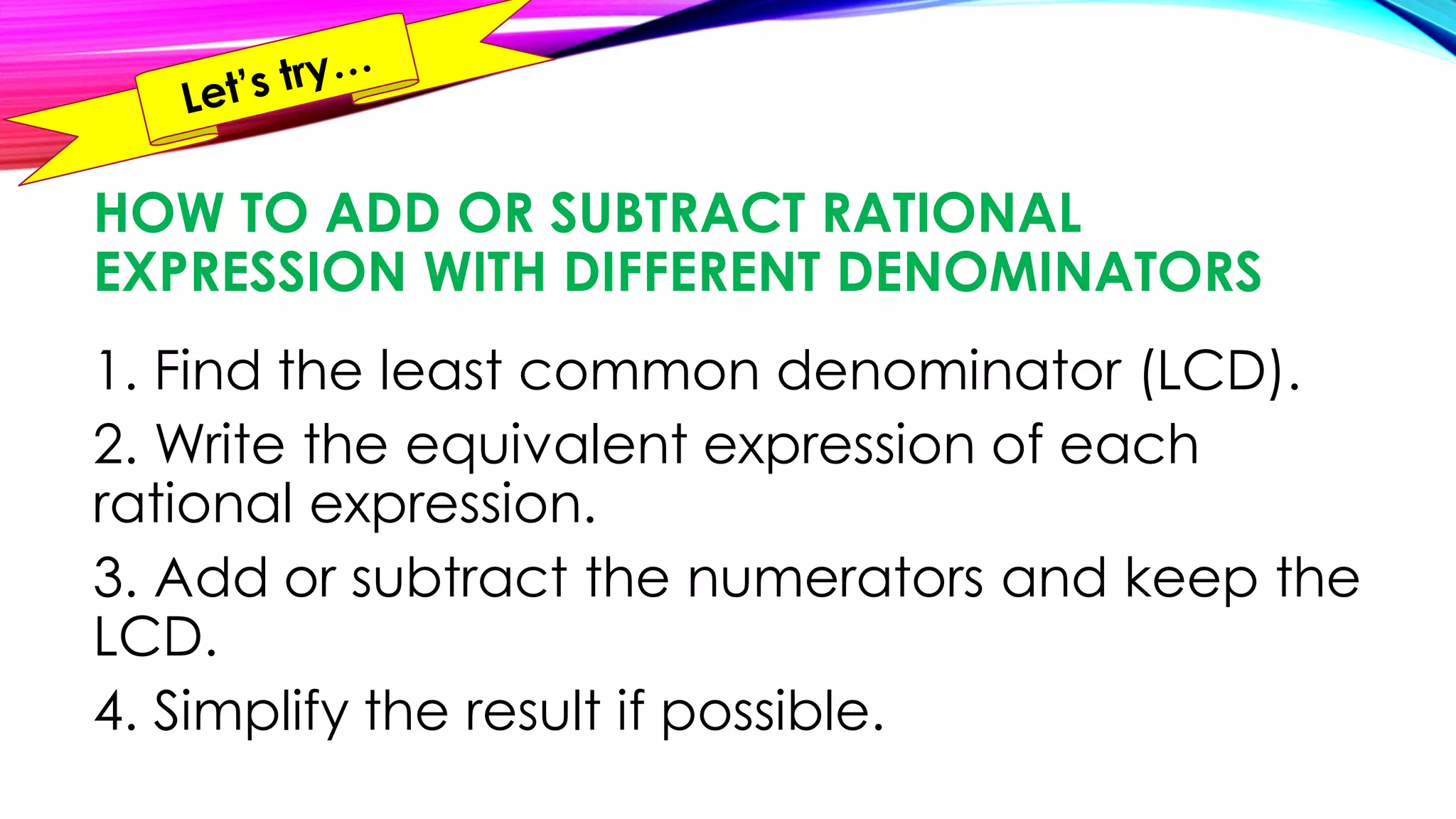 Grade 8-addition-and-subtraction-of-rational-expression | PDF
