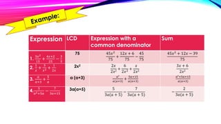 Grade 8-addition-and-subtraction-of-rational-expression | PDF
