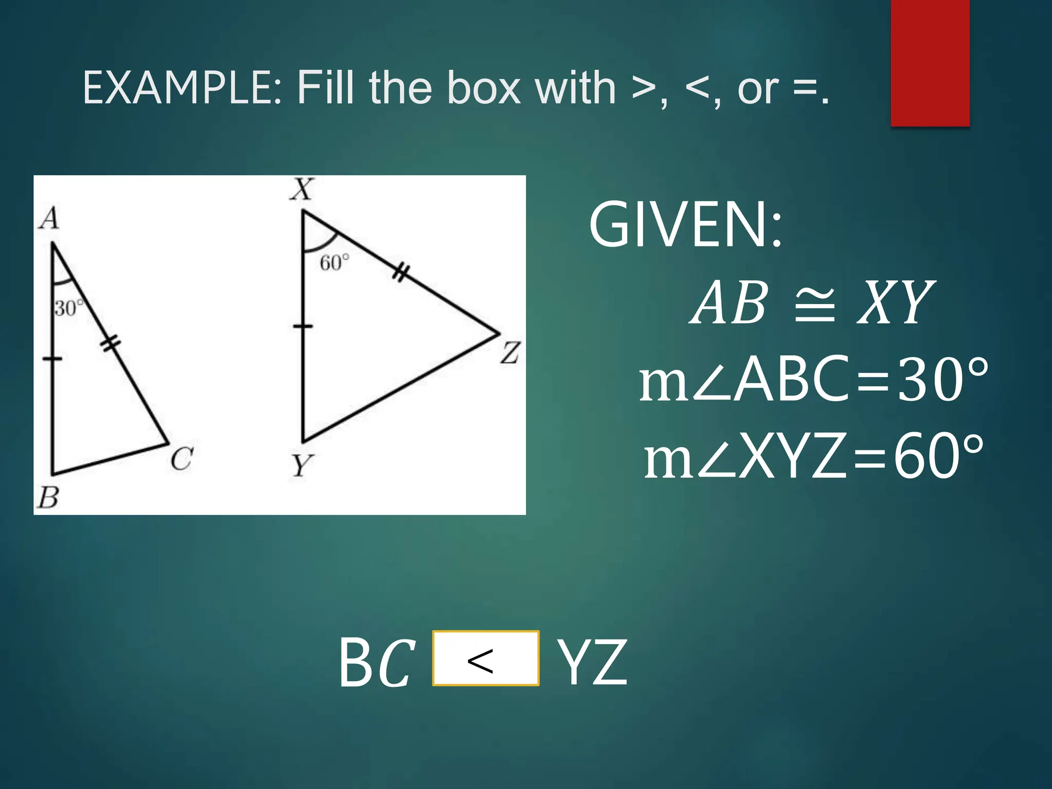Hinge theorem grade 8 powerpoint presentation | PPTX