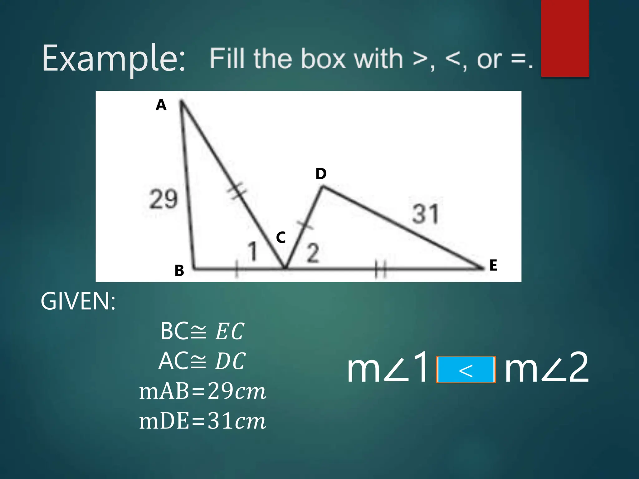 Hinge theorem grade 8 powerpoint presentation | PPTX