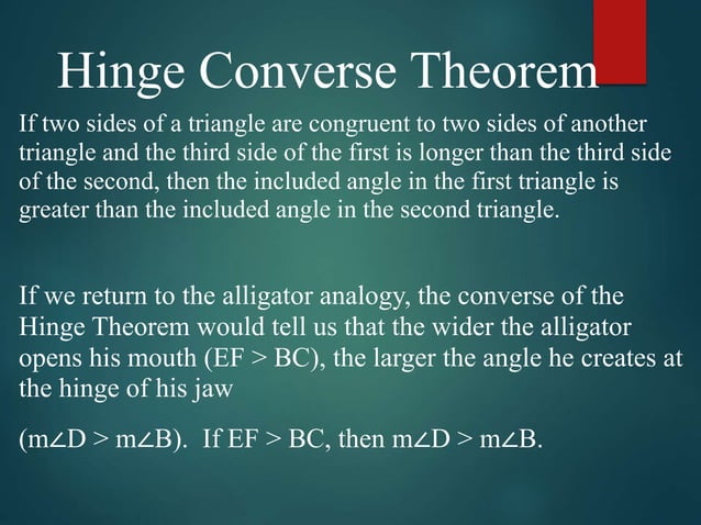 Hinge theorem grade 8 powerpoint presentation | PPTX