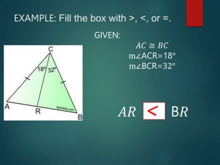 Hinge theorem grade 8 powerpoint presentation | PPTX