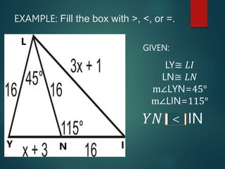 Hinge theorem grade 8 powerpoint presentation | PPTX