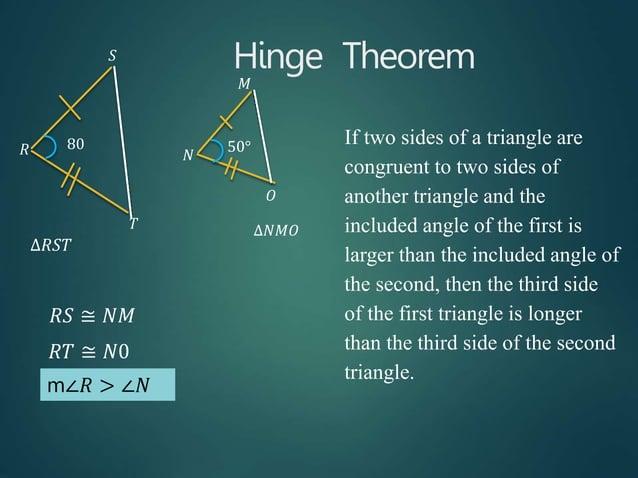 Hinge theorem grade 8 powerpoint presentation | PPTX