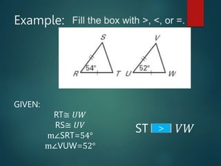 Hinge theorem grade 8 powerpoint presentation | PPTX