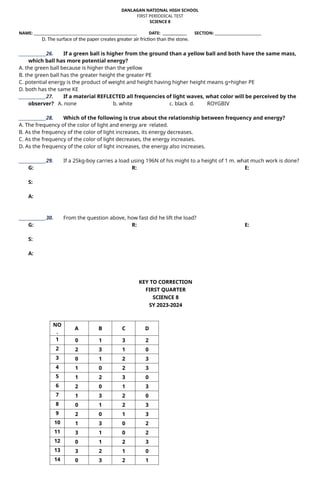 GRADE-8- Q1 sample questions for you and | DOCX