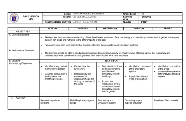 grade-9-dll-science.docx | Lung and Respiratory Health | Diseases and ...