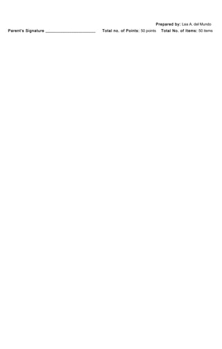 Grade 1 1st assessment | DOC