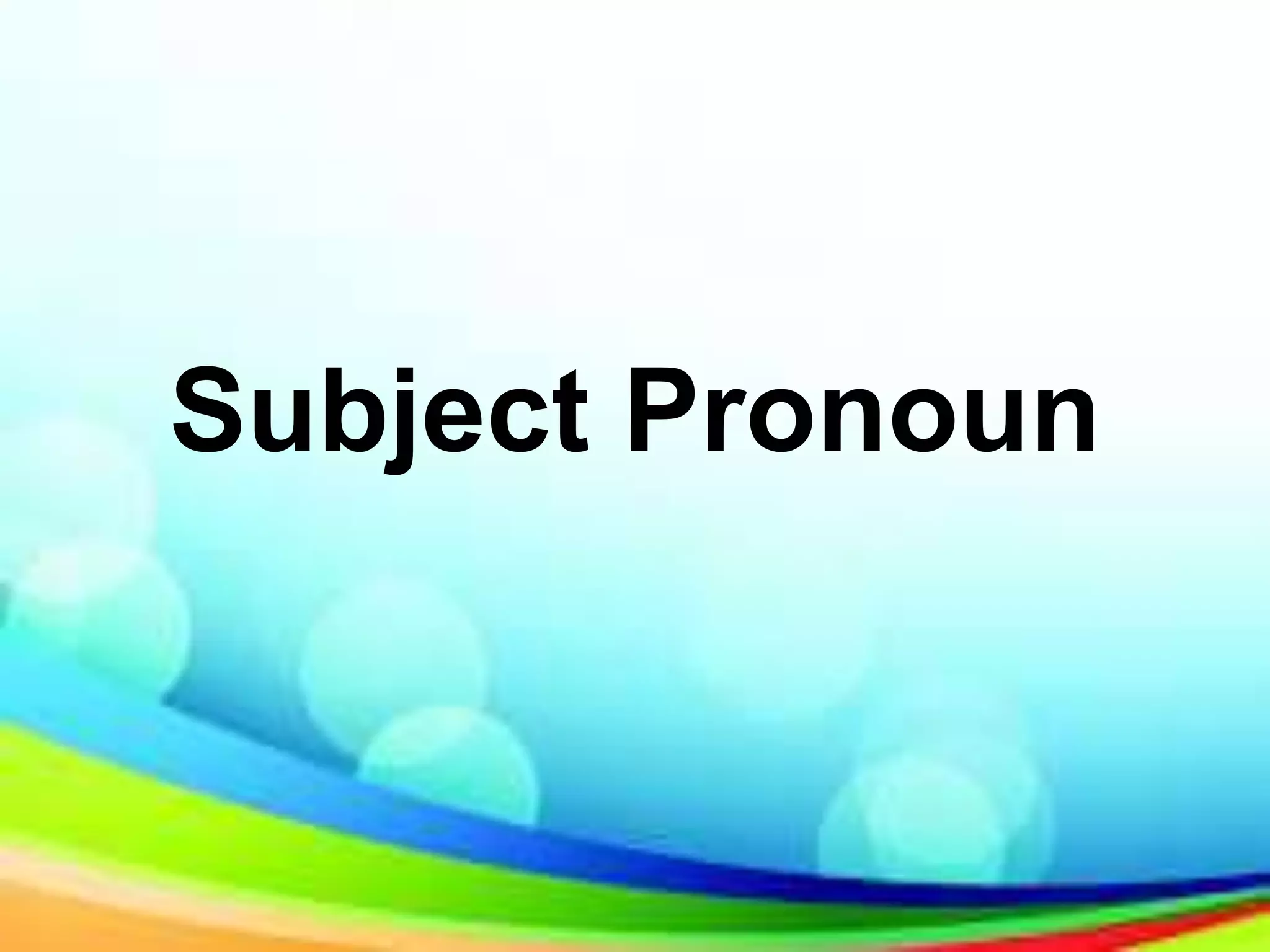 Subject Pronoun | PPTX