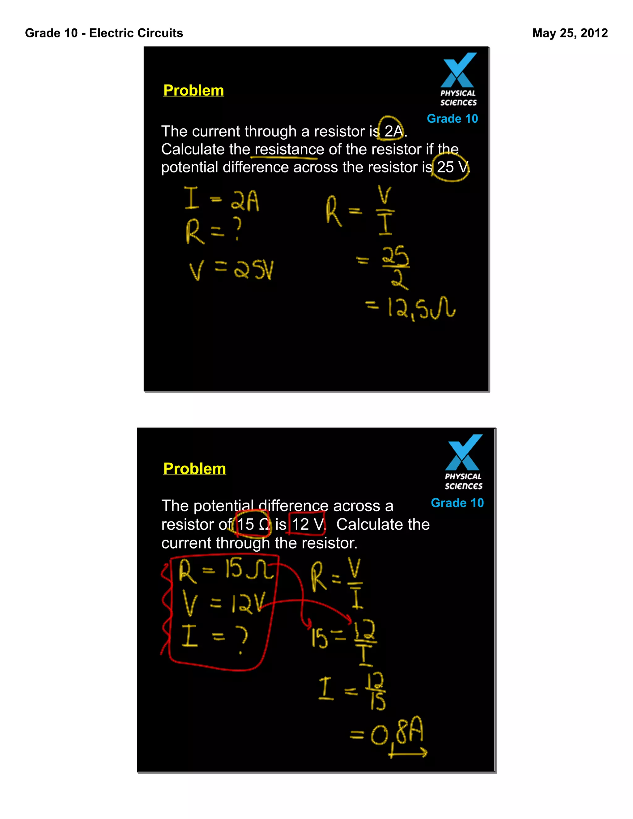 Grade 10 electric circuits | PDF