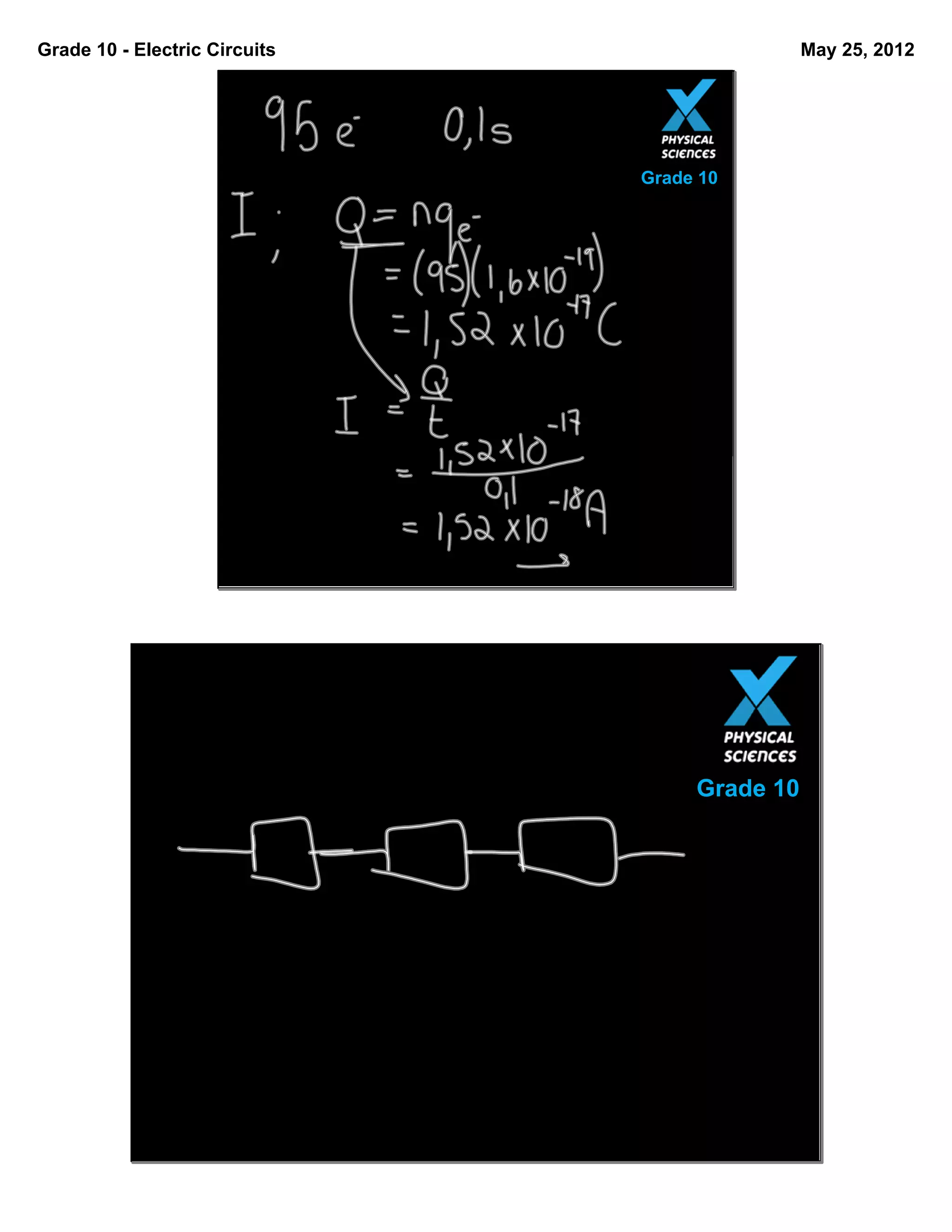 Grade 10 electric circuits | PDF