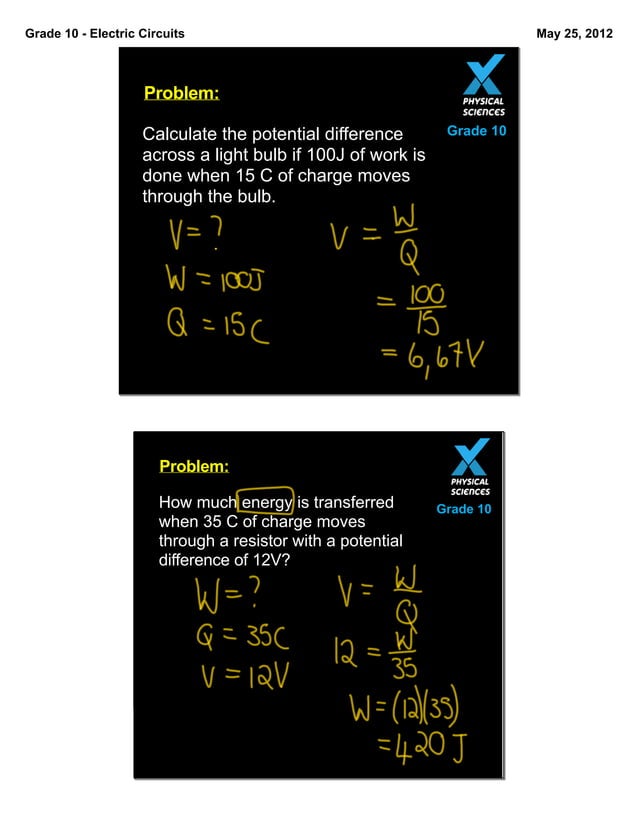 Grade 10 electric circuits | PDF | Physics | Science