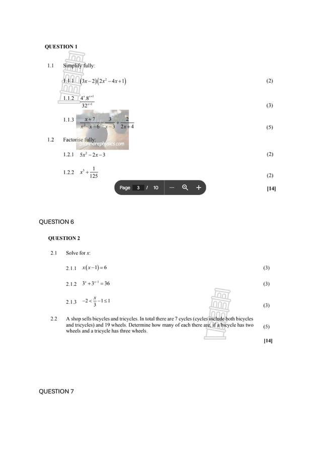 GRADE 10 MATHEMATICS ALGEBRA QUESTIONS.pdf