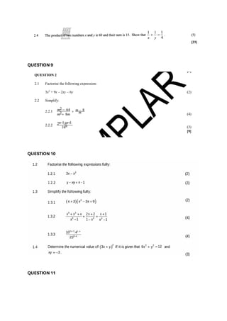 GRADE 10 MATHEMATICS ALGEBRA QUESTIONS.pdf