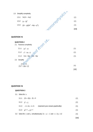 GRADE 10 MATHEMATICS ALGEBRA QUESTIONS.pdf