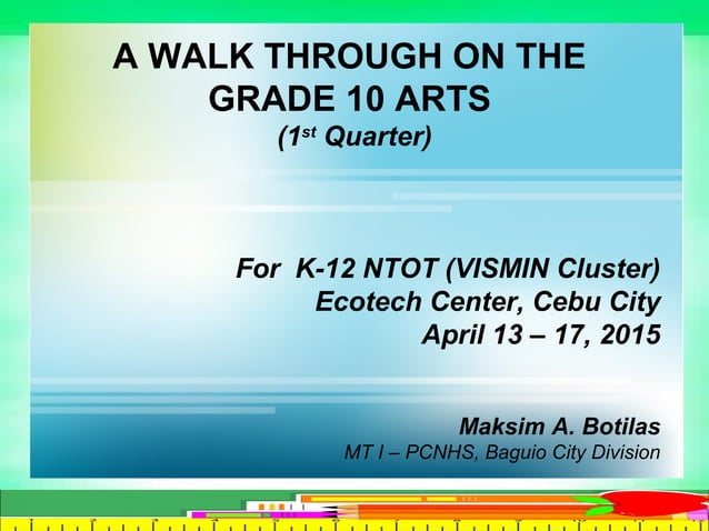 Grade 10 arts Quarter 1 | PPT | Painting | Arts and Crafts