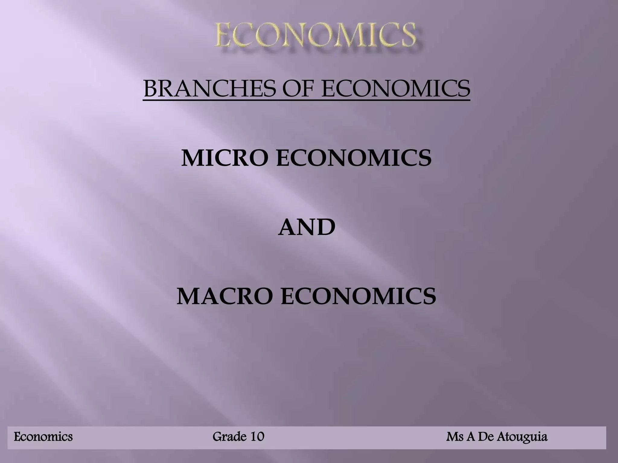 Grade 10 economics lesson 1 | PPTX