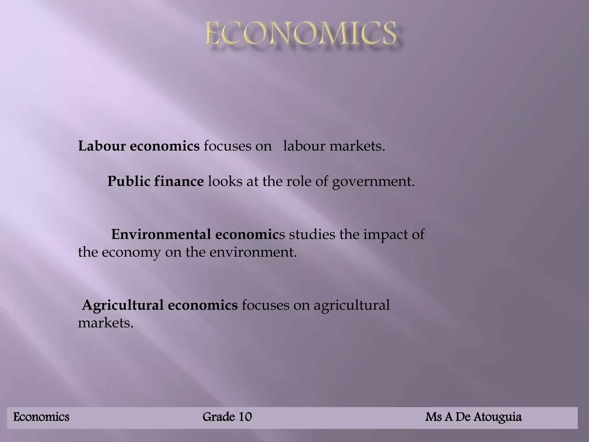 Grade 10 economics lesson 1 | PPTX