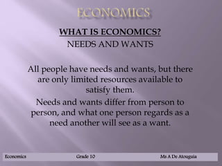 Grade 10 economics lesson 1 | PPTX