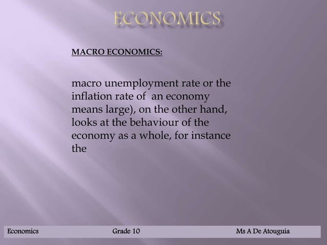 Grade 10 economics lesson 1 | PPTX | Economy | Business and Finance